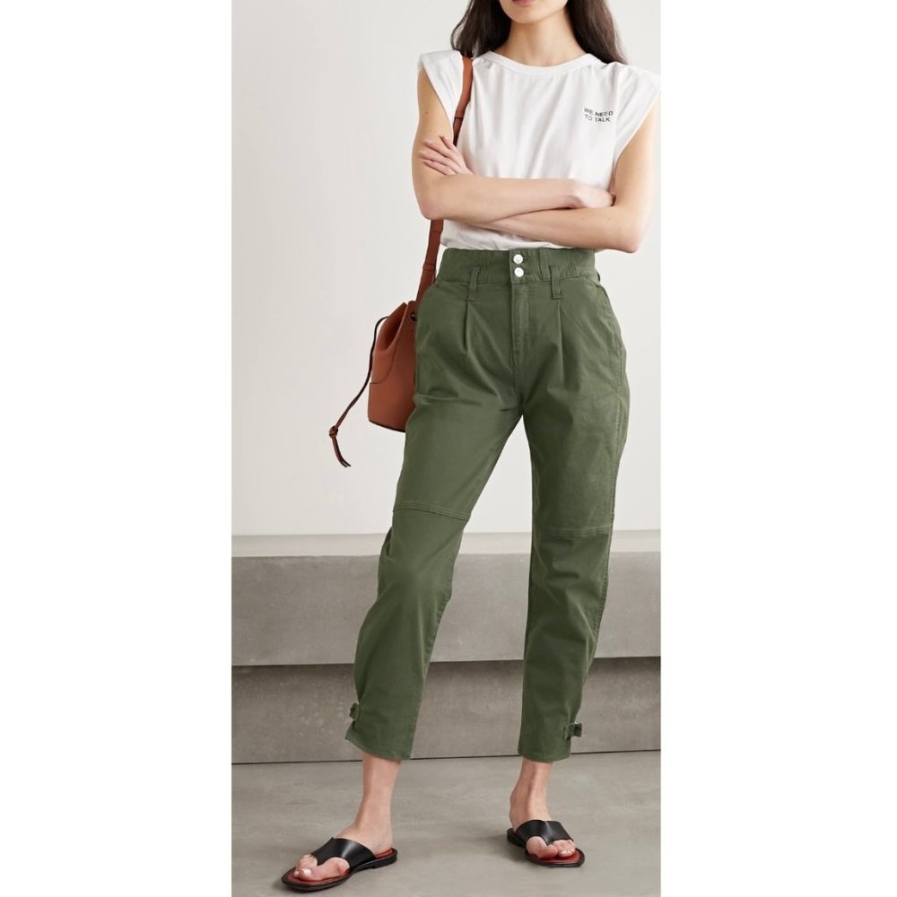 Veronica Beard Jeans Monika Tapered Army Green Pants - Gem